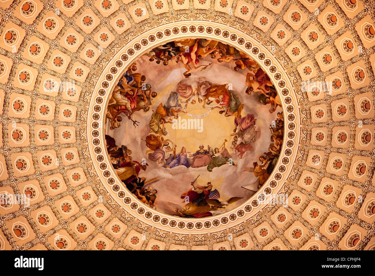 US Capitol Dome Rotunda Apotheosis George Washington Washington DC ...