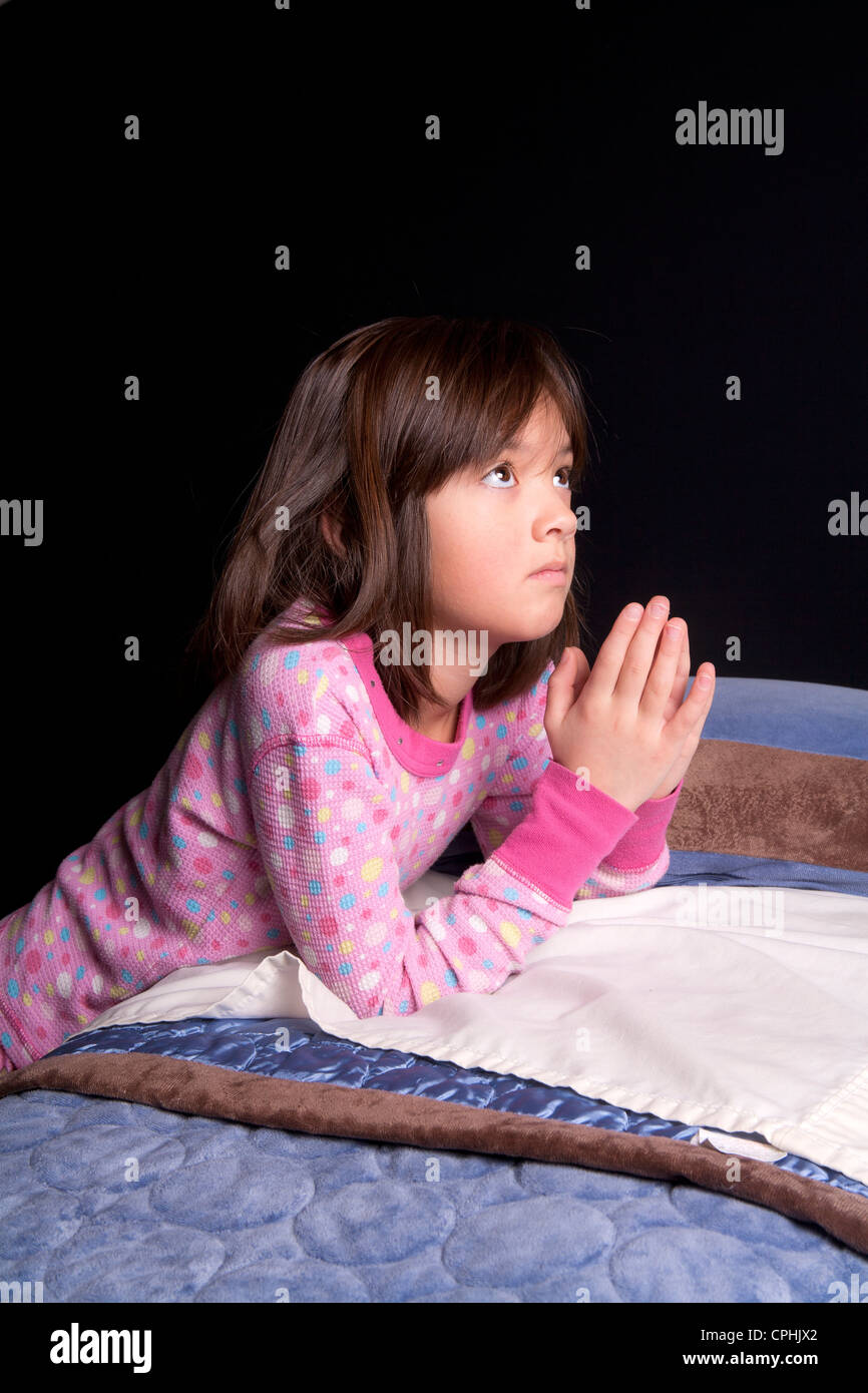 Child praying bedtime hi-res stock photography and images - Alamy