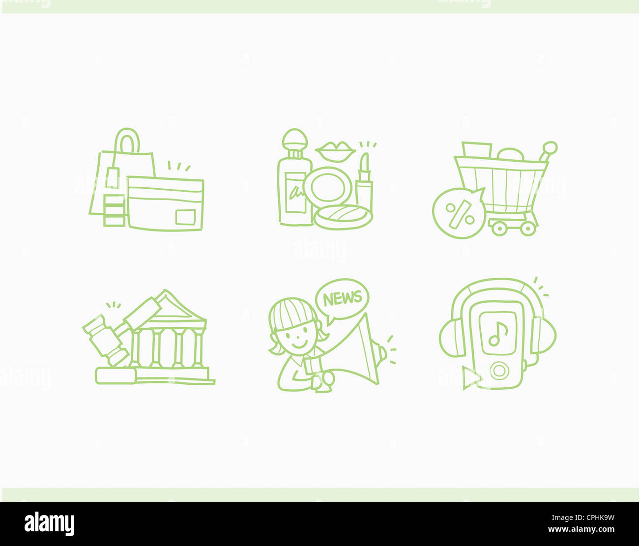 Green business icon Stock Photo - Alamy