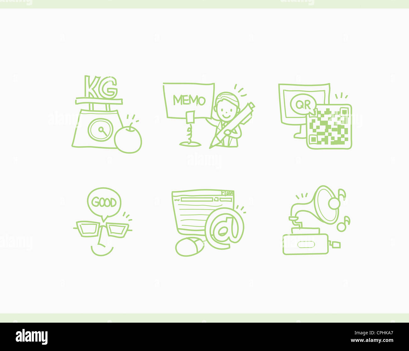 Green business icon Stock Photo - Alamy