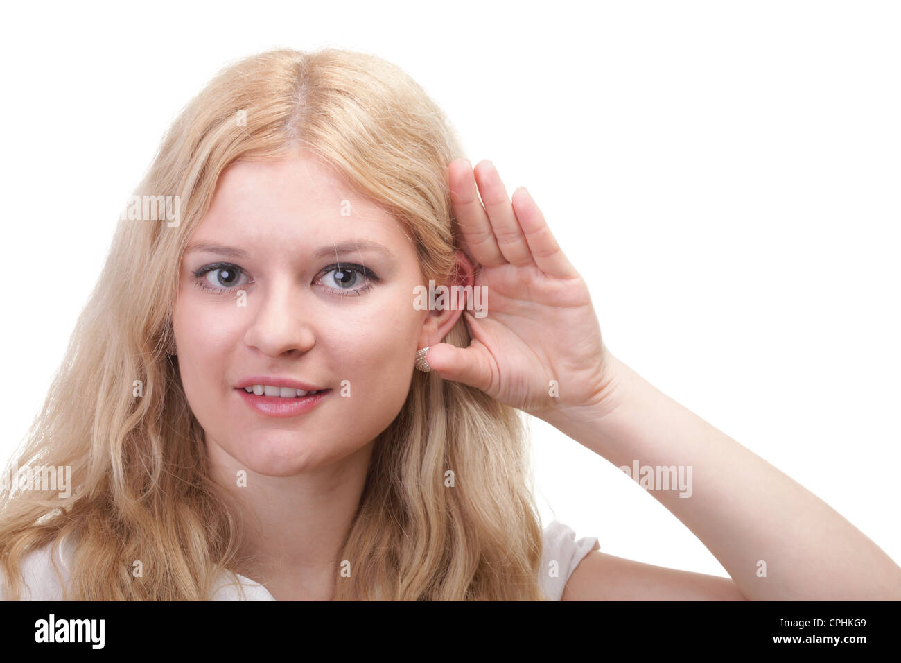Hand behind ear hi-res stock photography and images - Alamy
