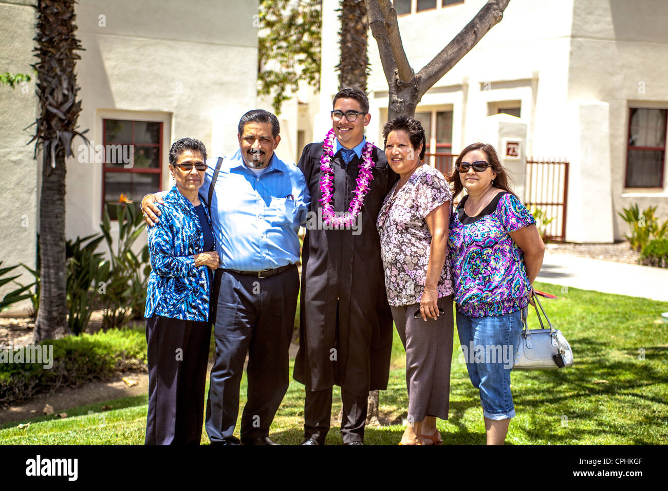 A proud Hispanic family on Graduation Day at CSU Channel Islands Stock ...