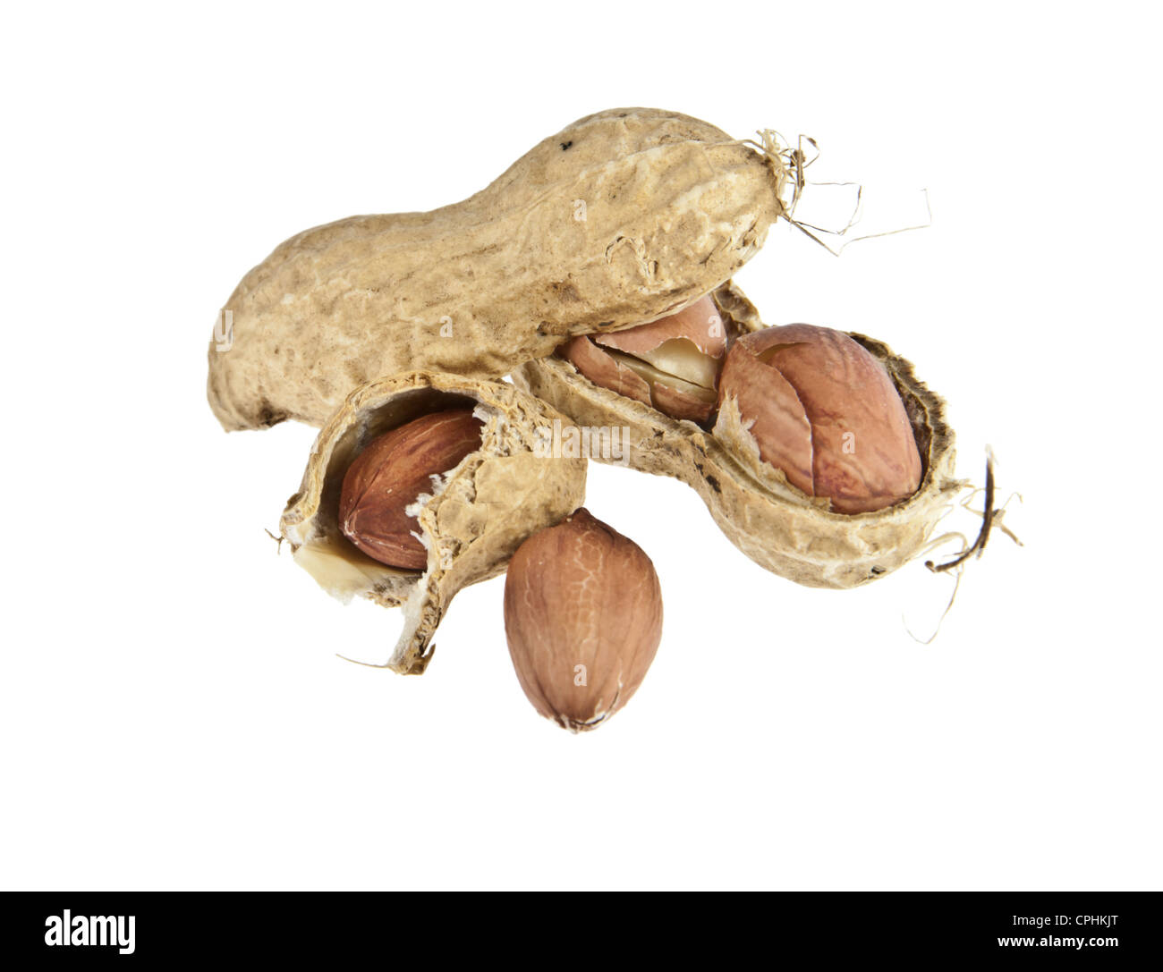 Group of peanuts isolated on white background Stock Photo - Alamy