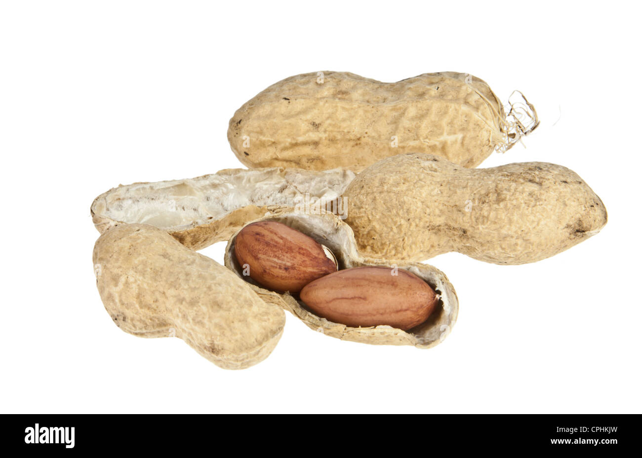 Group of peanuts isolated on white background Stock Photo - Alamy