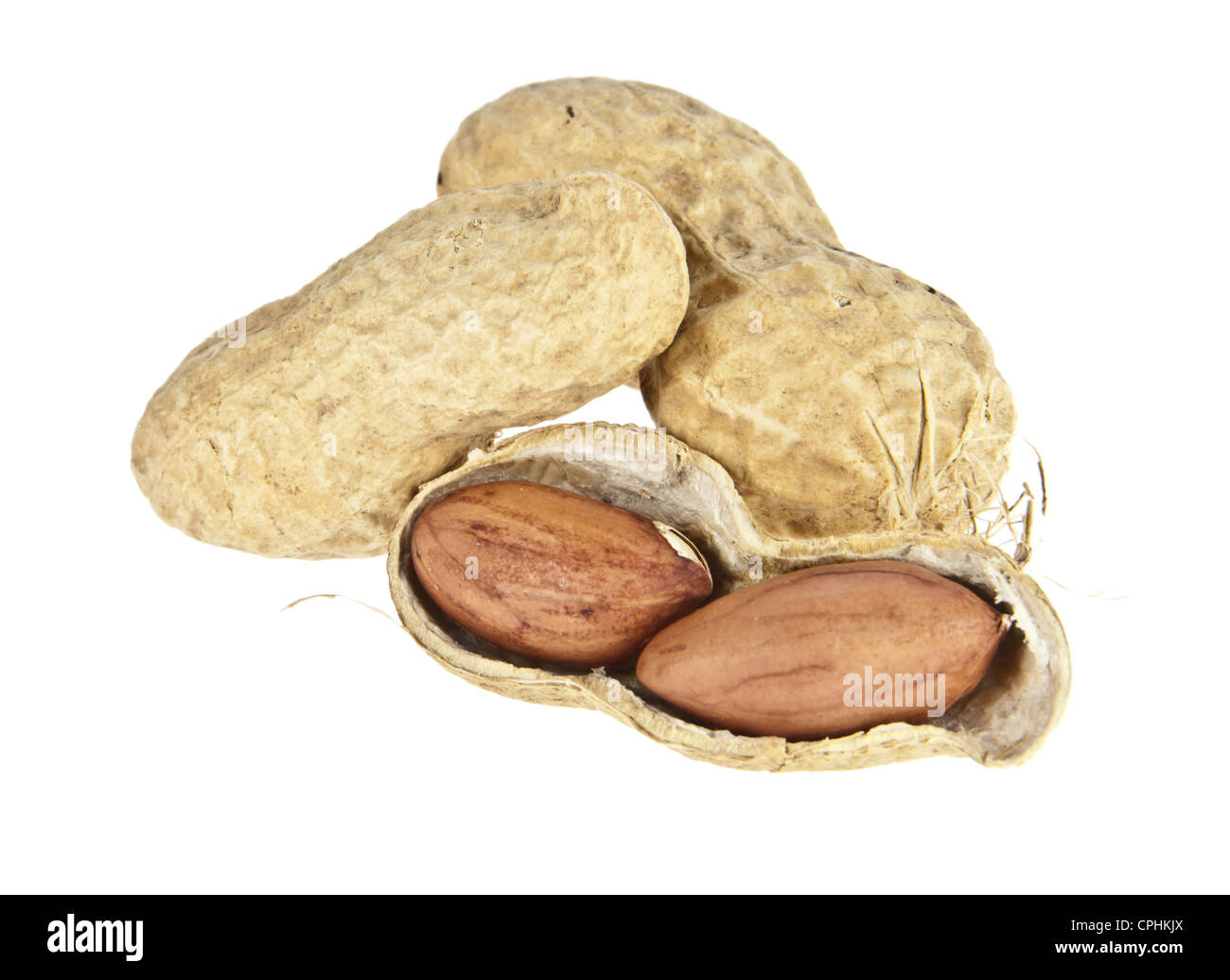 Group of peanuts isolated on white background Stock Photo - Alamy