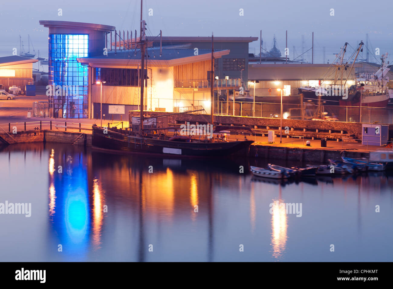 The fish market building at Brixham Harbour Devon England UK Stock ...