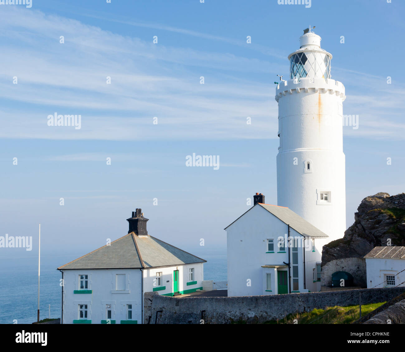 The 1836 lighthouse at Start Point Devon England UK Stock Photo - Alamy