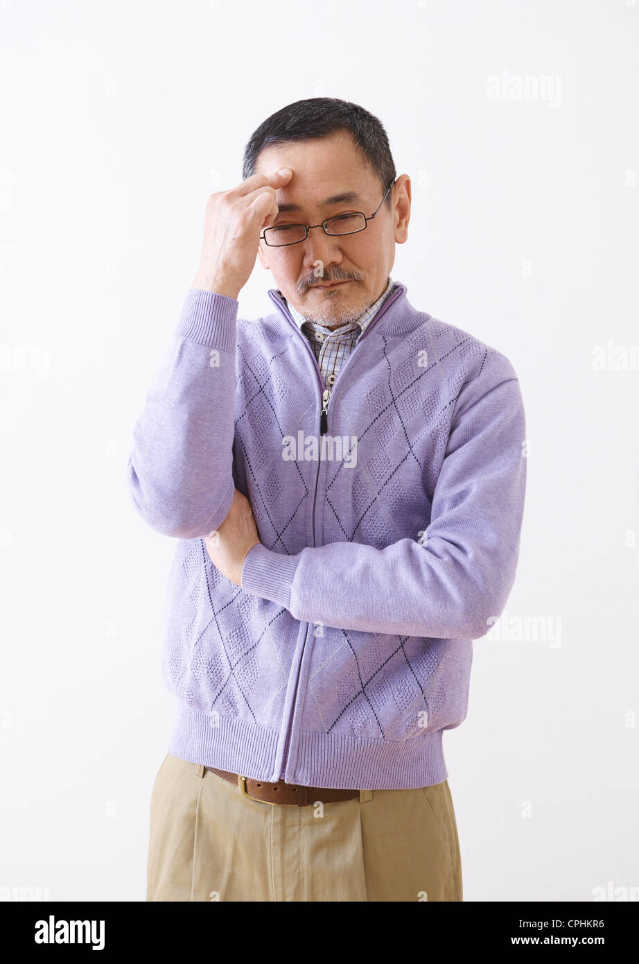 Senior man thinking Stock Photo - Alamy