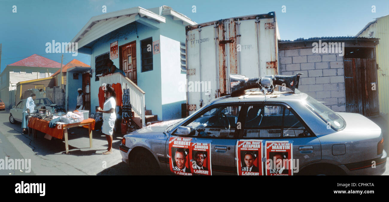 Basseterre St Kitts Street Scene Election Car With Speakers Stock Photo ...