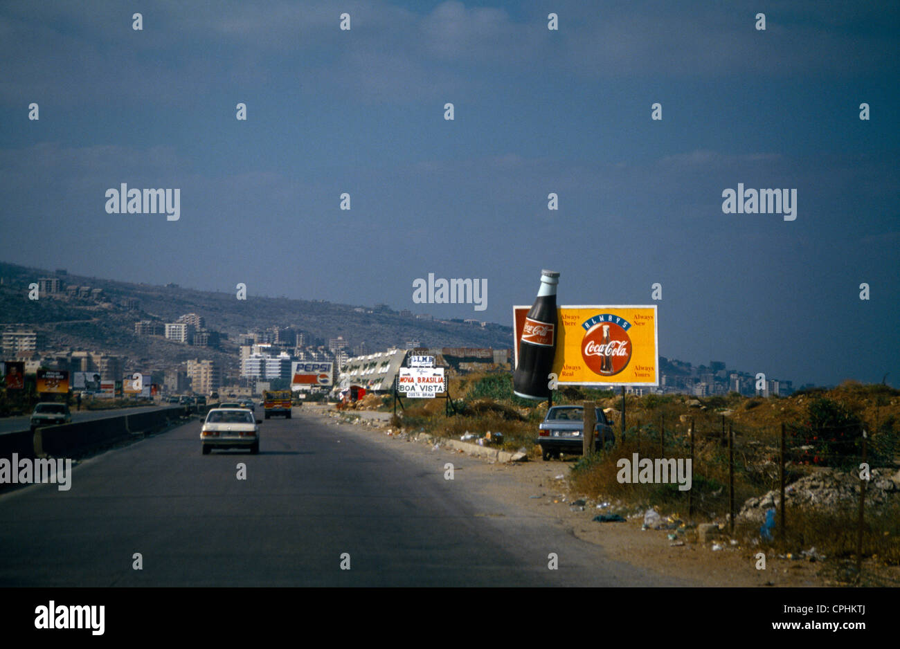 Lebanon Pepsi & Coca Cola Adverts on Southern Highway from Beirut to ...