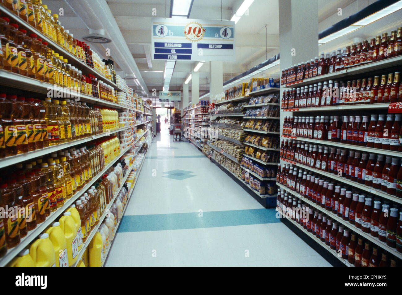 Rodney Bay St Lucia Mall Supermarket Aisle Shelves With Sauces, Oil And ...