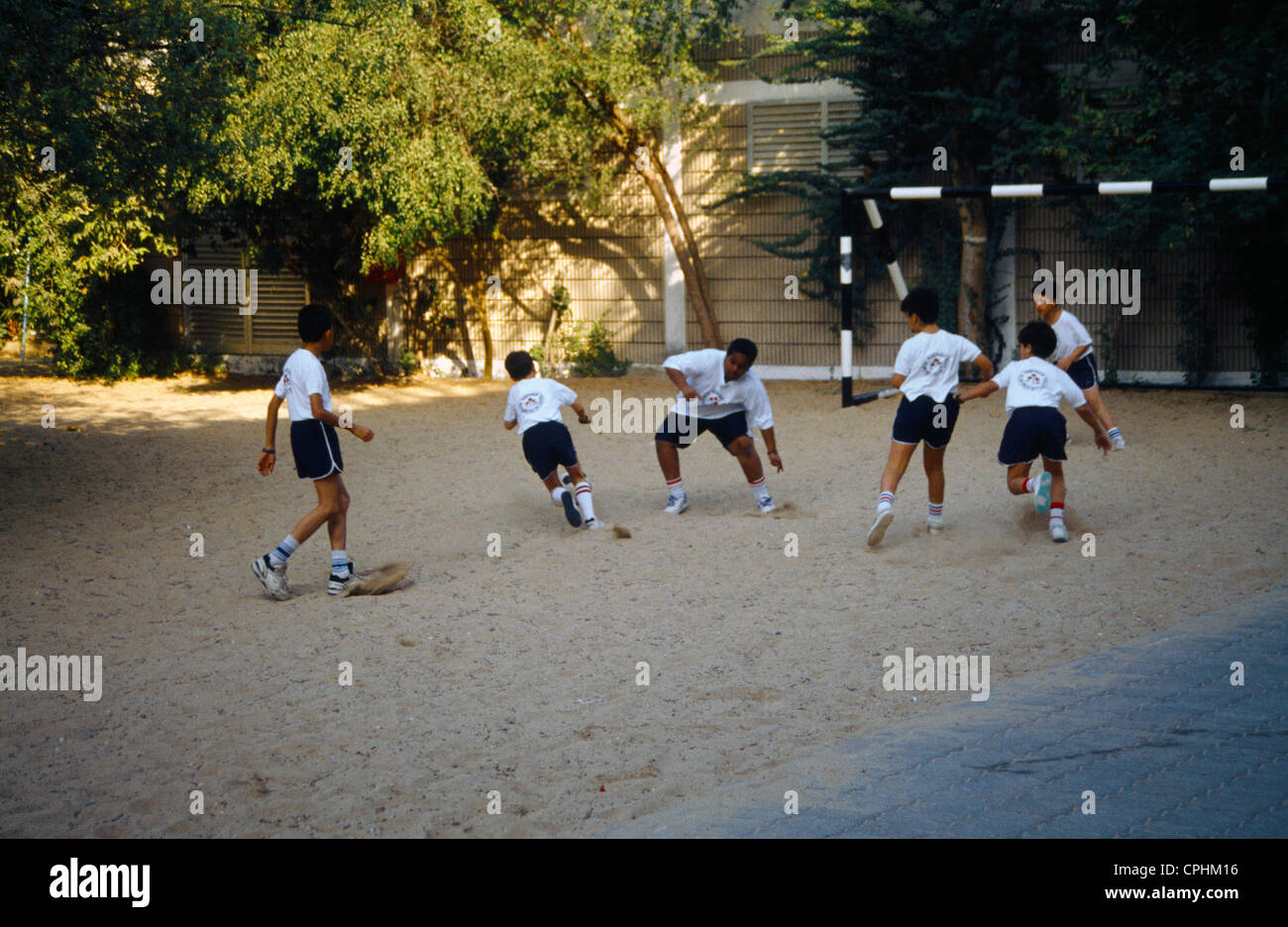 Abu Dhabi UAE Al Worood School Boys Playing Football Stock Photo - Alamy
