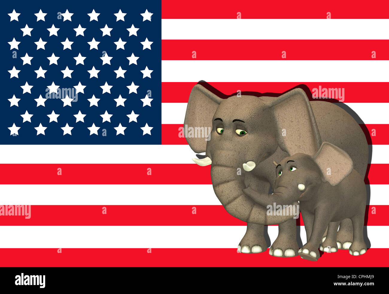 Elephant american flag hi-res stock photography and images - Alamy