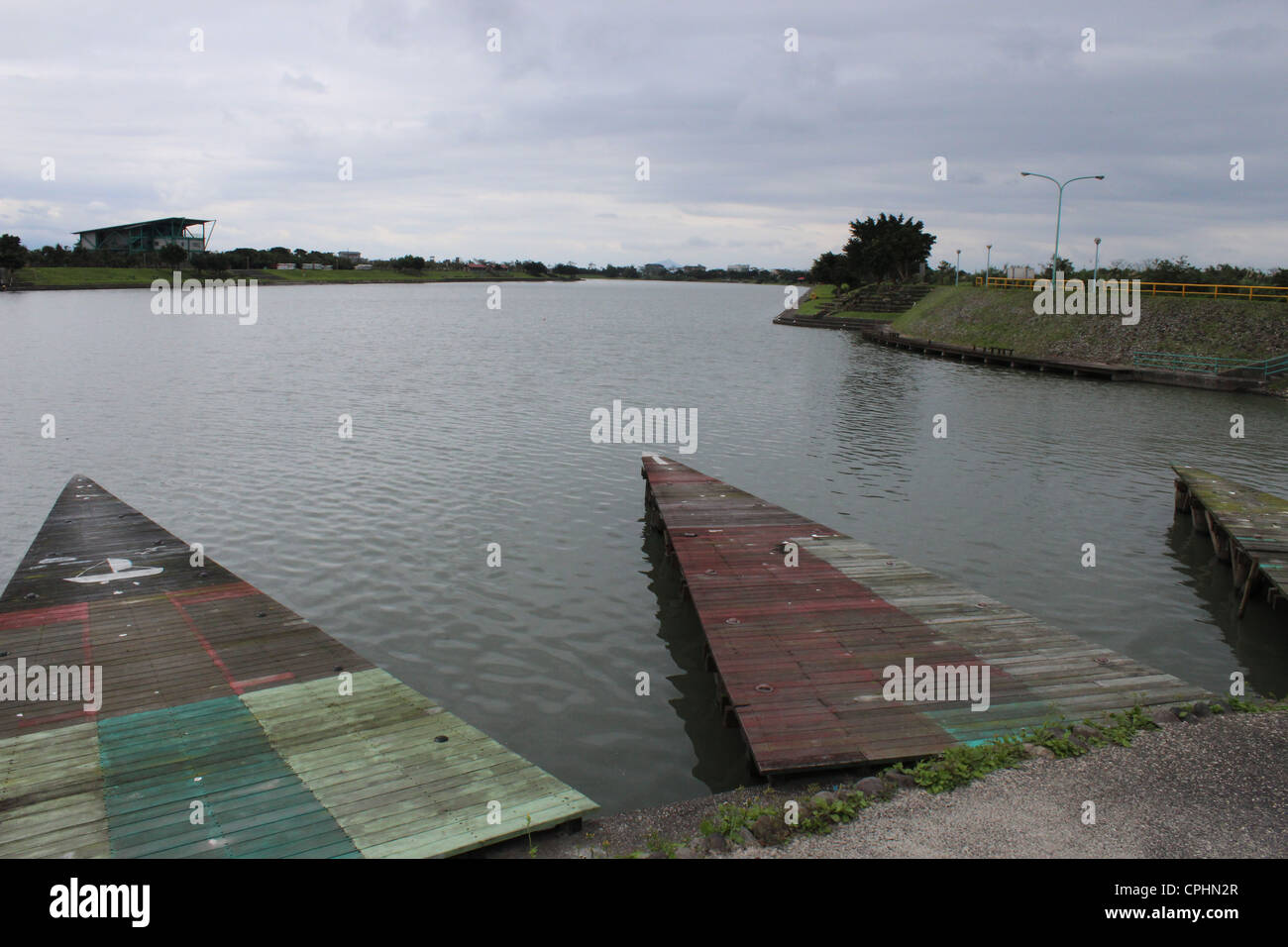 Dock on lake Stock Photo - Alamy
