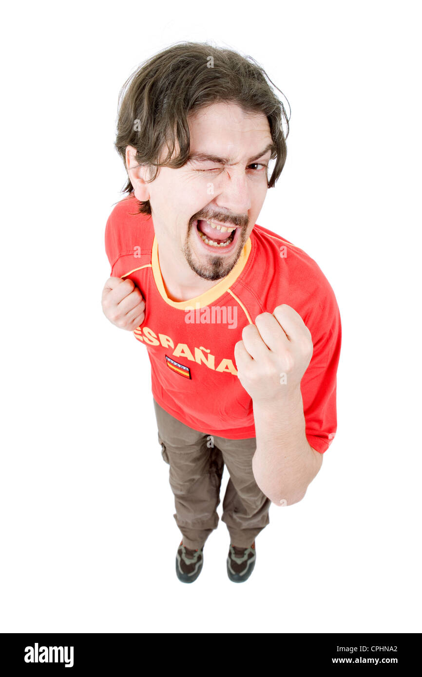 Happy spanish man supporter isolated hi-res stock photography and ...