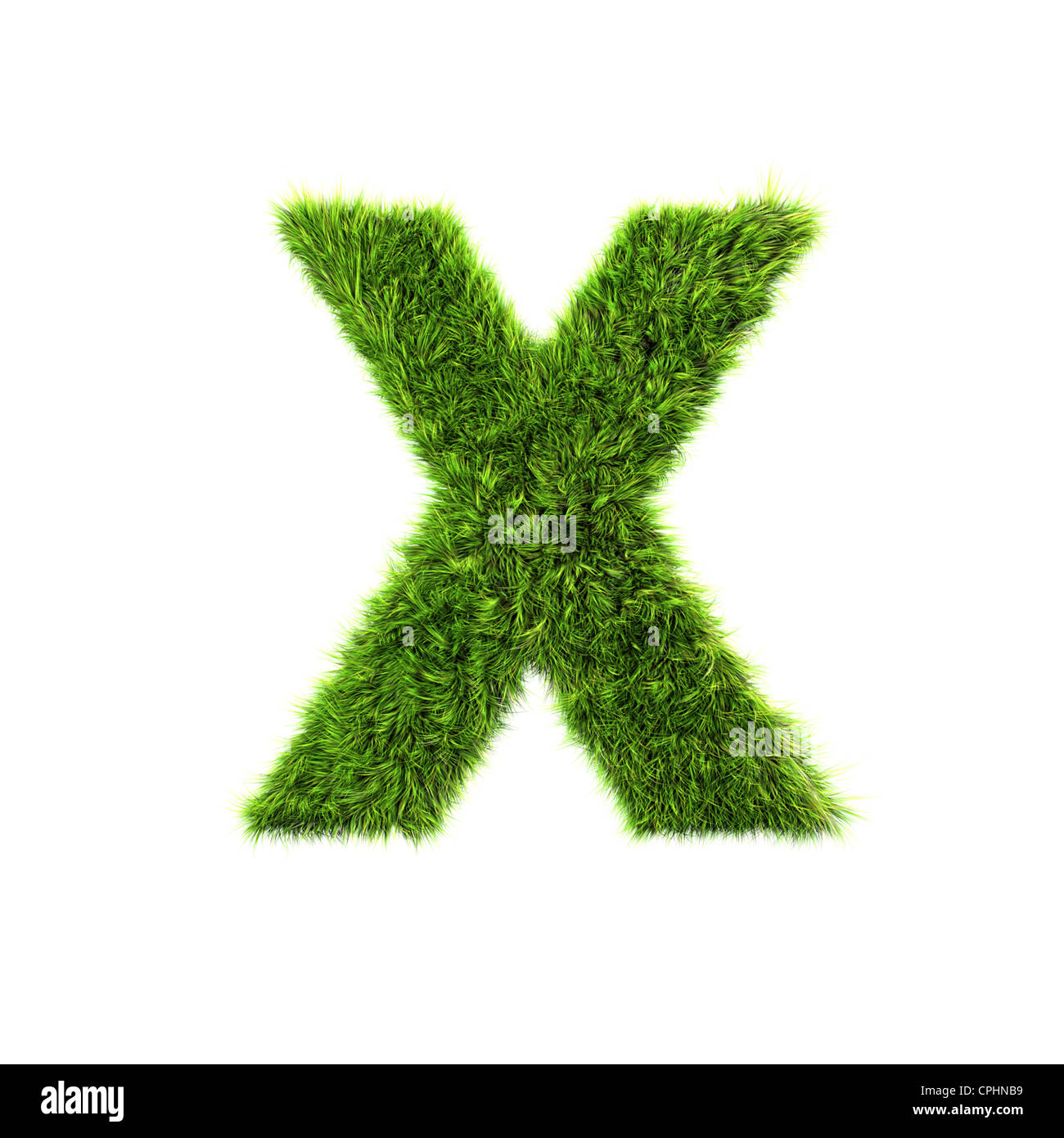 3d grass letter isolated on white background - X Stock Photo - Alamy