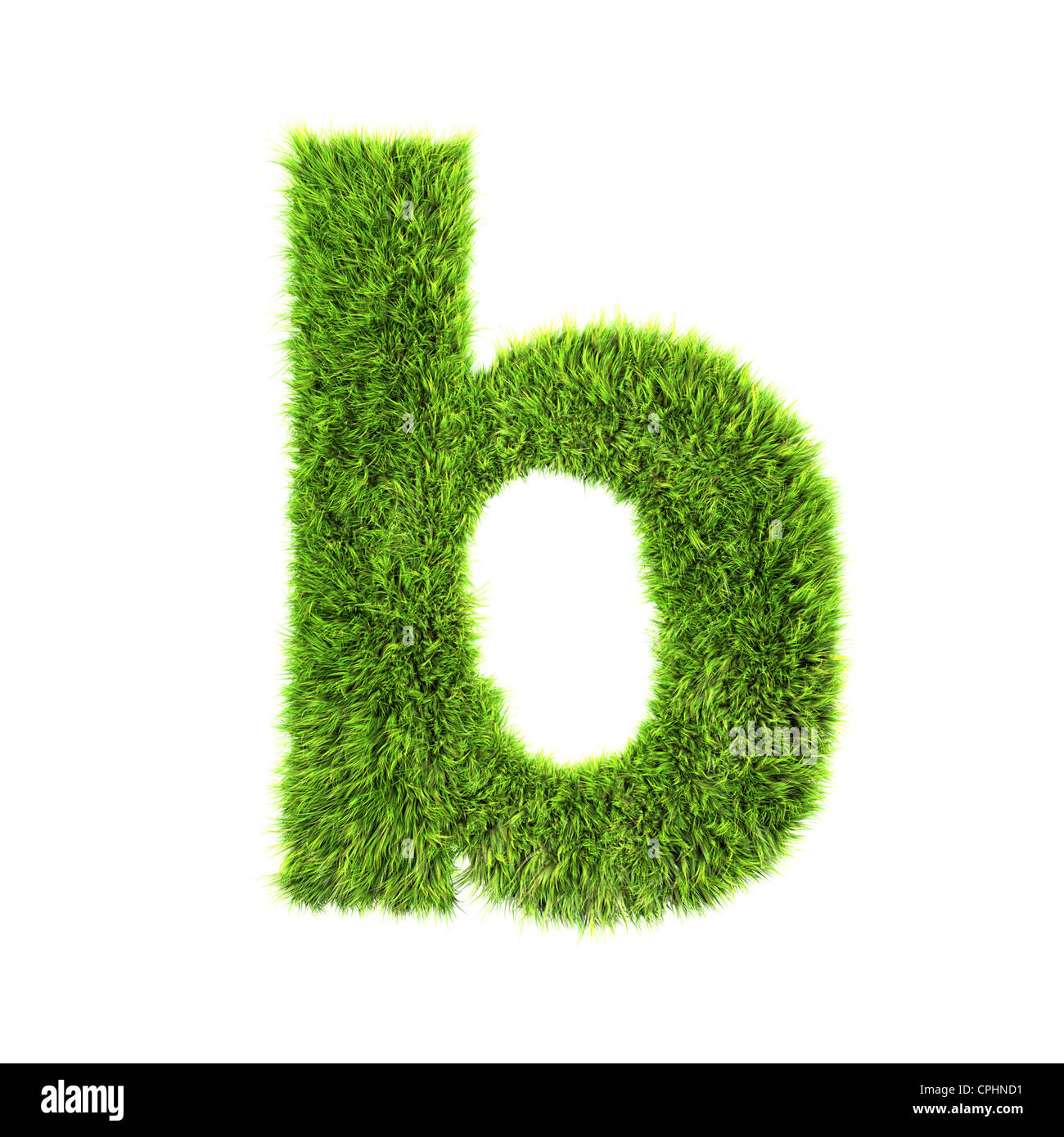 3d grass letter isolated on white background - b Stock Photo - Alamy