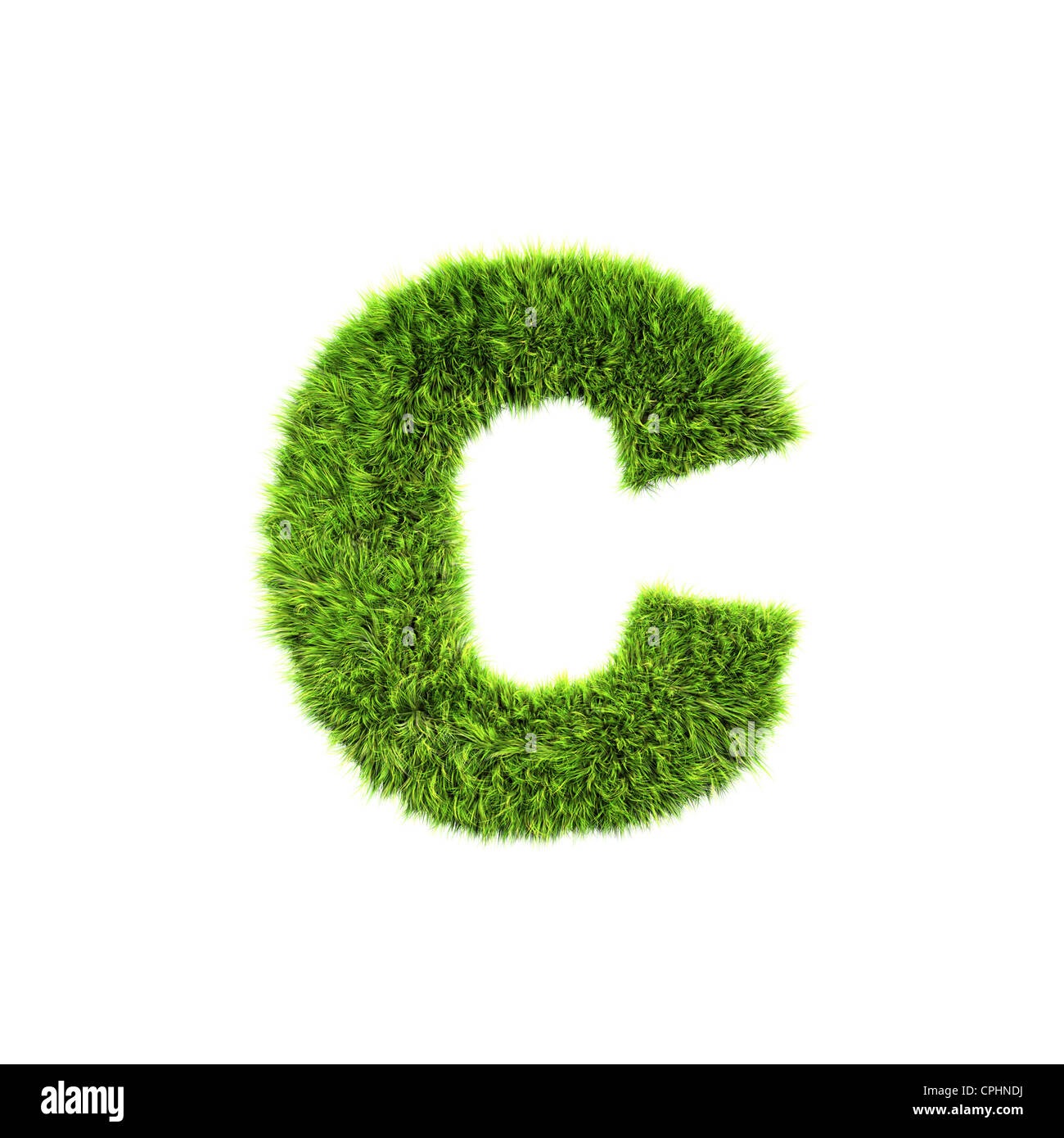 3d grass letter isolated on white background - c Stock Photo - Alamy