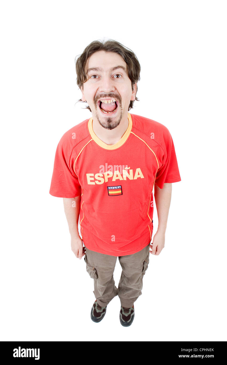 Happy Spanish Man Supporter Isolated High Resolution Stock Photography ...