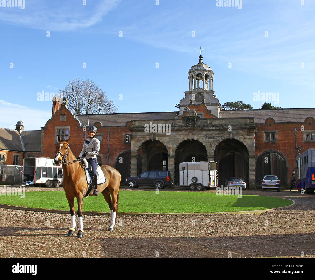 Staffordshire horse box cupola clock stable female lady rider jockey hi ...