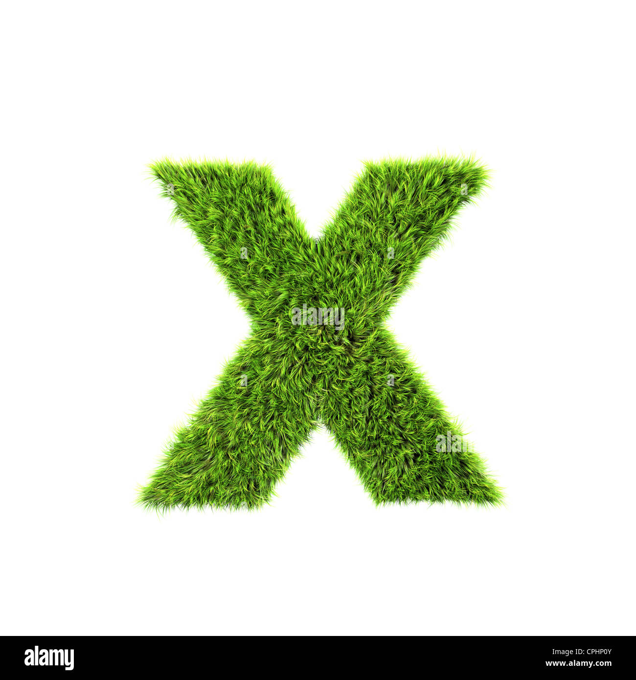 3d grass letter isolated on white background - x Stock Photo - Alamy