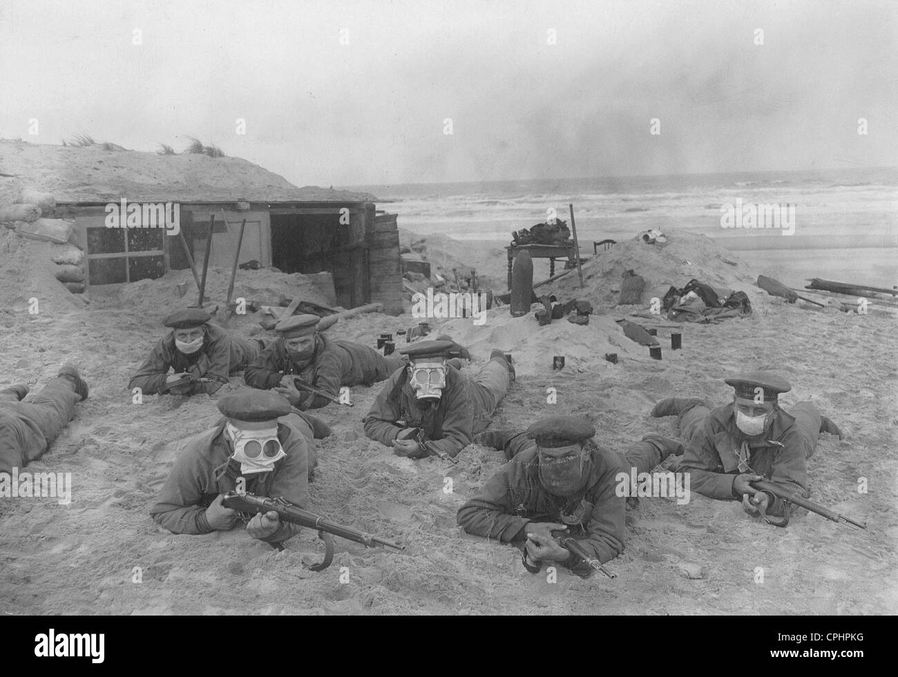 German Soldiers in Flanders during a Gas Alert, 1916 Stock Photo - Alamy