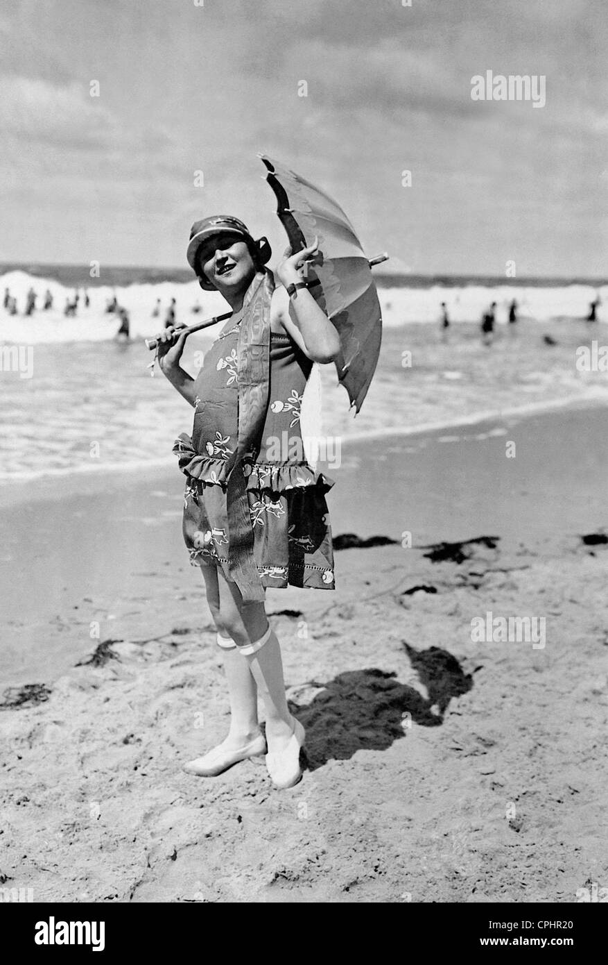 Trude Hesterberg on the beach, 1922 Stock Photo - Alamy