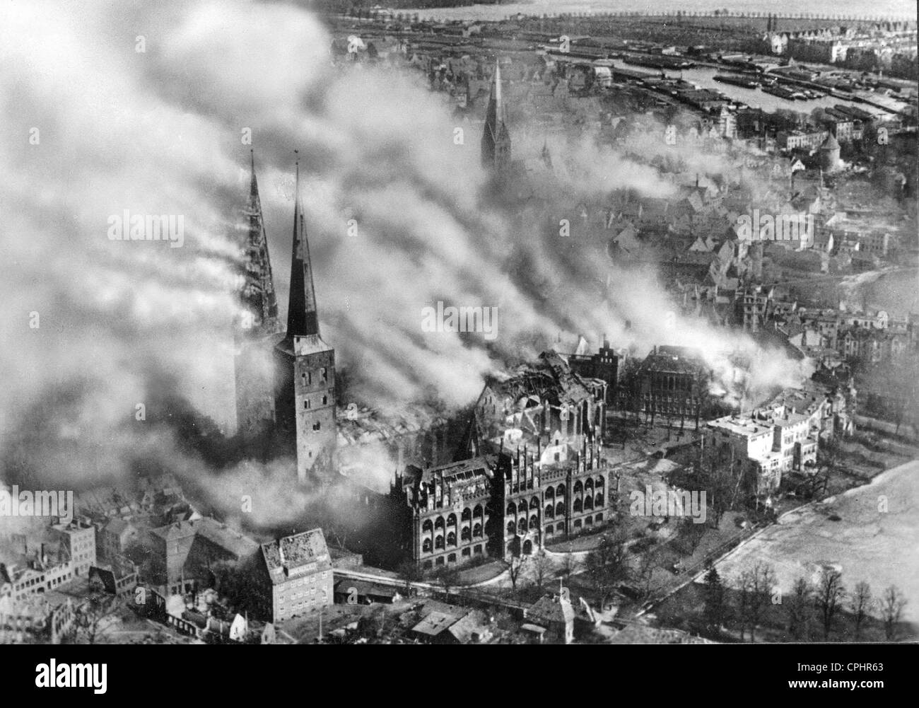 Air raid on Lubeck, 1942 Stock Photo - Alamy