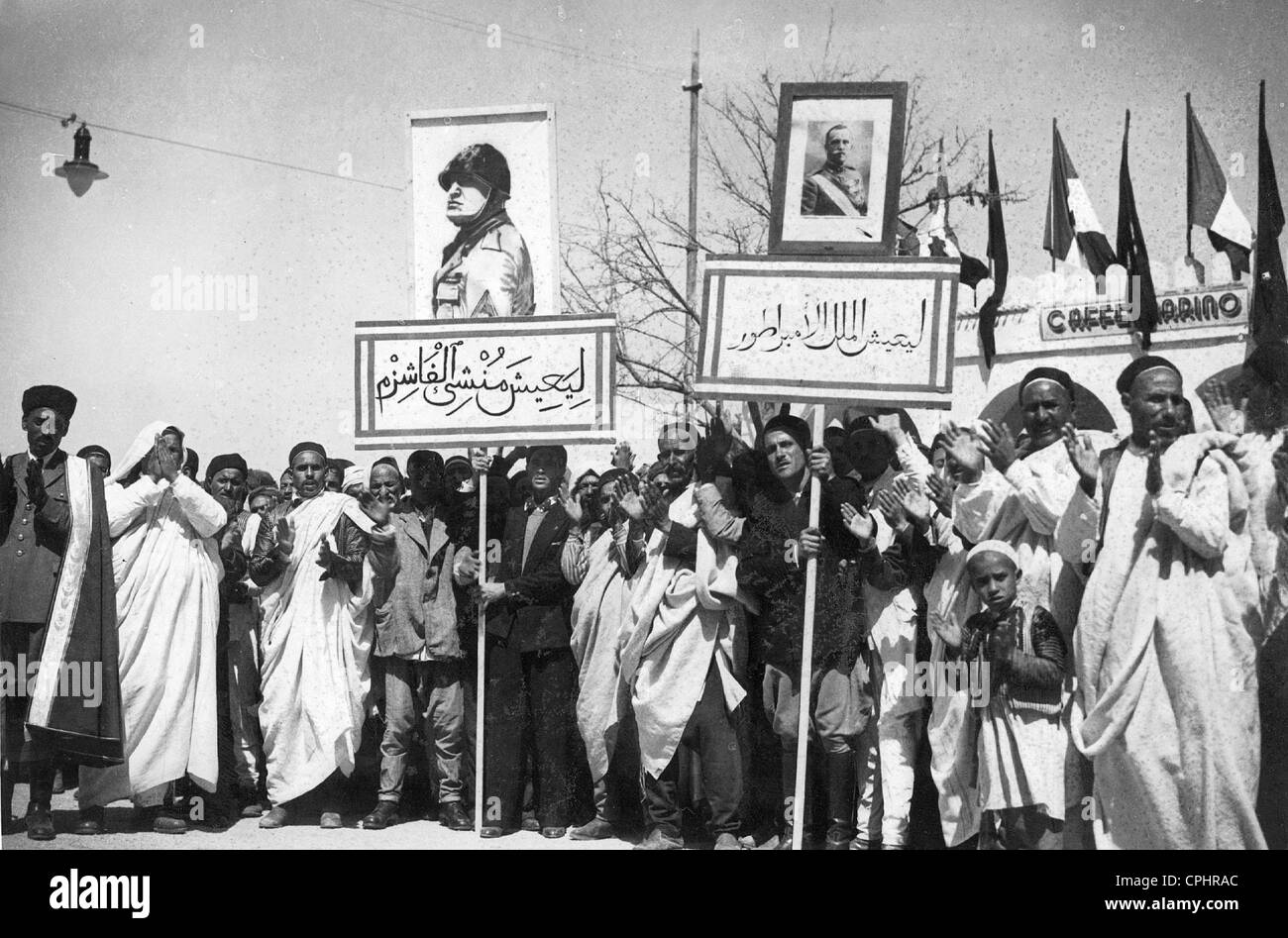 Demonstration for Mussolini in Libya at the end of the 30's Stock Photo ... Demonstration for Mussolini in Libya at the end of the 30's Stock Photo ...