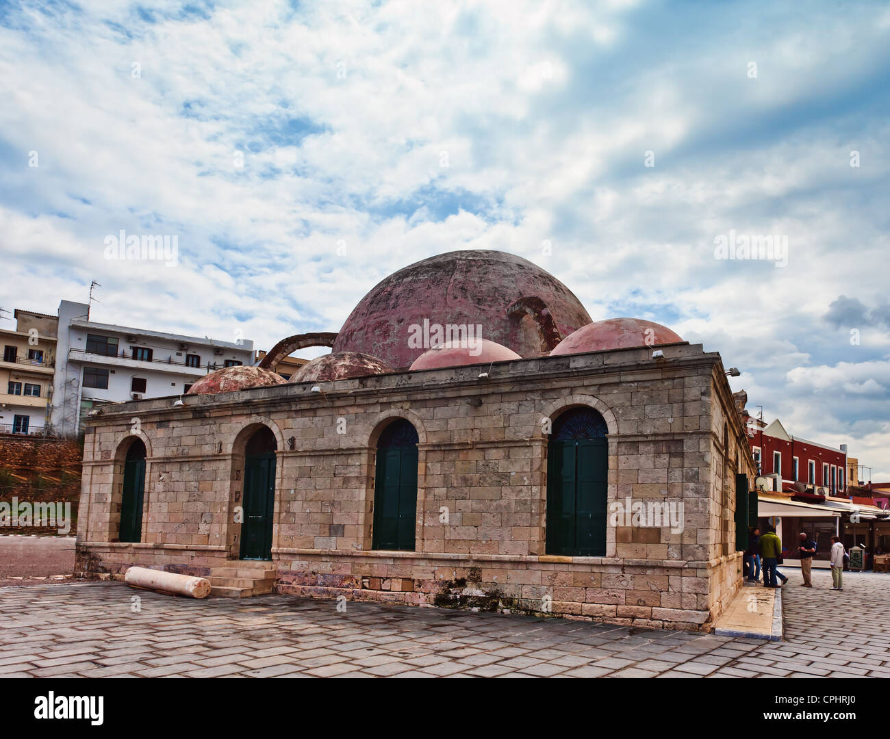 The Janissaries Mosque, beside the harbour in Chania's old town, Crete ...