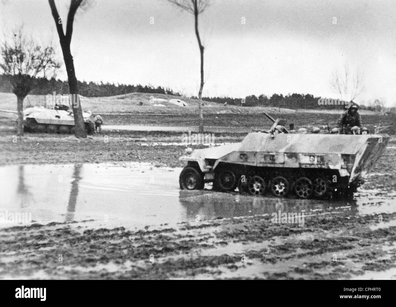 German armored personnel carrier on the Oder front, 1945 Stock Photo ...