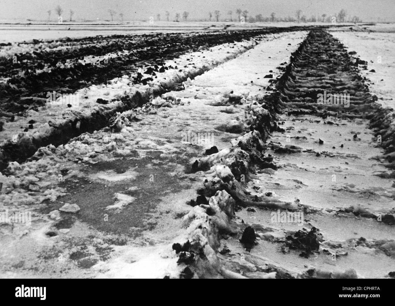 German tank tracks, 1945 Stock Photo - Alamy