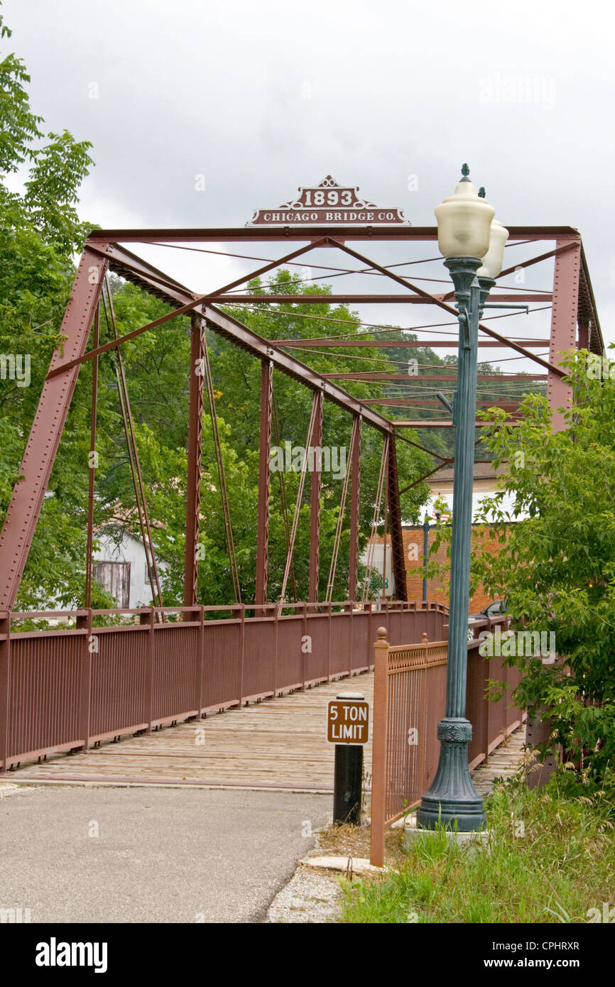 Historic Root River State Trail railroad bridge crossing the Root River ...