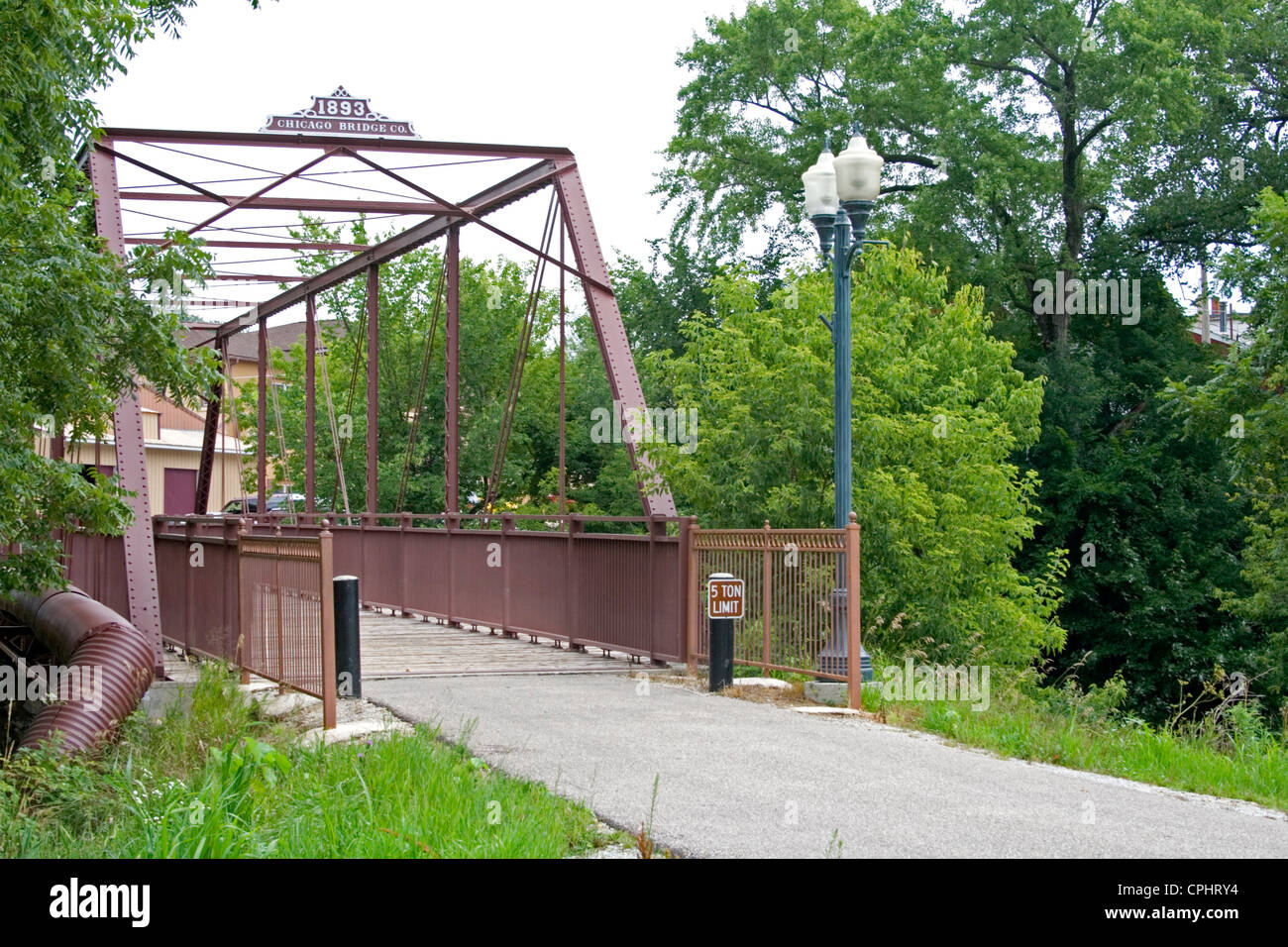 Historic Root River State Trail railroad bridge crossing the Root River ...
