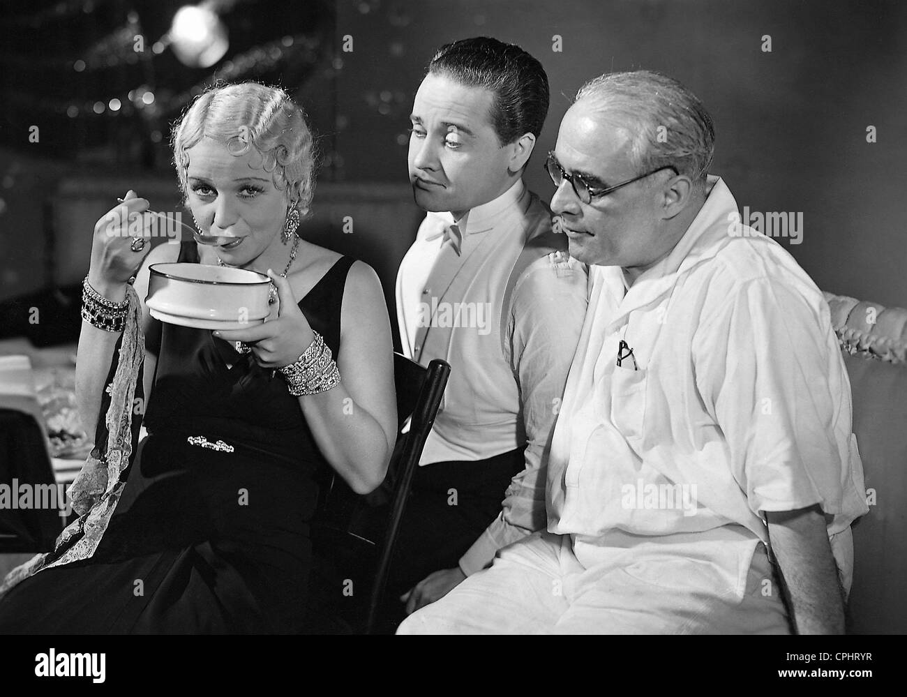 Gitta Alpar, Max Hansen and Carl Froelich on the set of 'She, or Nobody ...