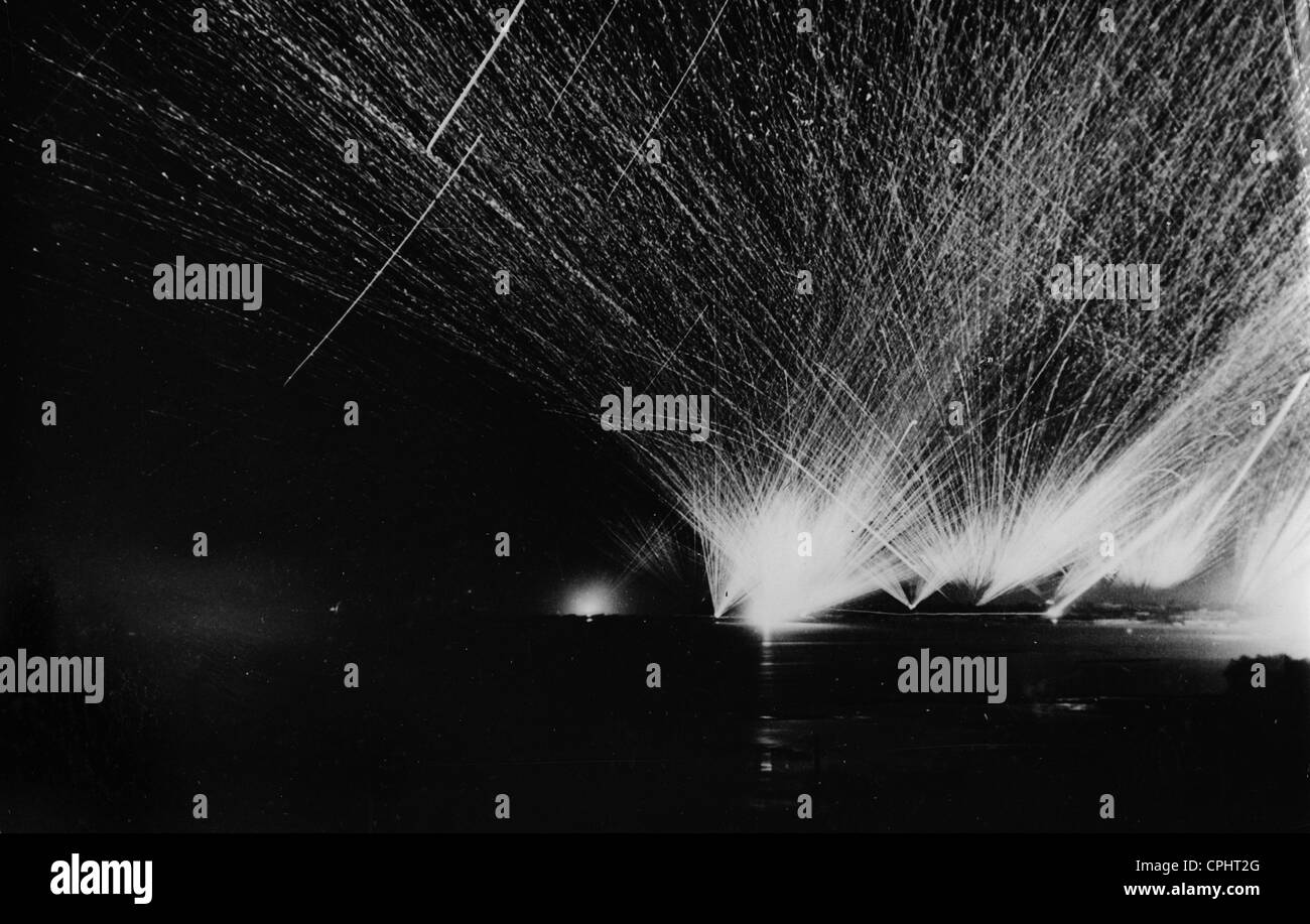 Defensive fire over Kiel, 1941 Stock Photo - Alamy