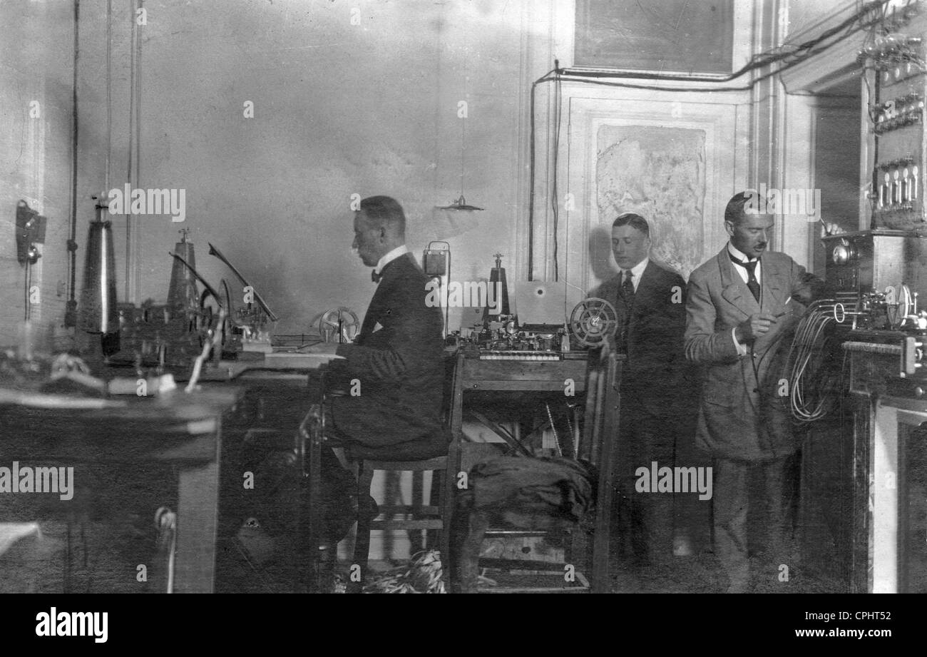 German telegram office during the Versailles conference, 1919 Stock ...