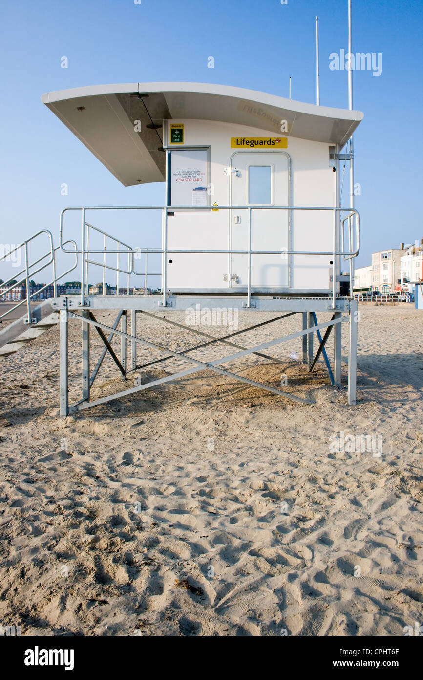 Lifeguard hut on Weymouth beach,Dorset Stock Photo - Alamy