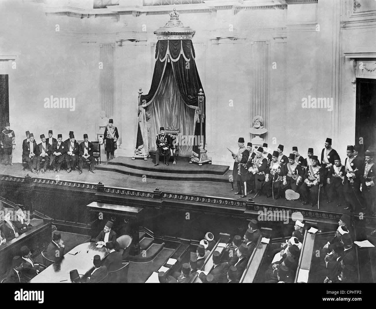 King Fuad I, at the opening of the Parliament, 1924 Stock Photo - Alamy