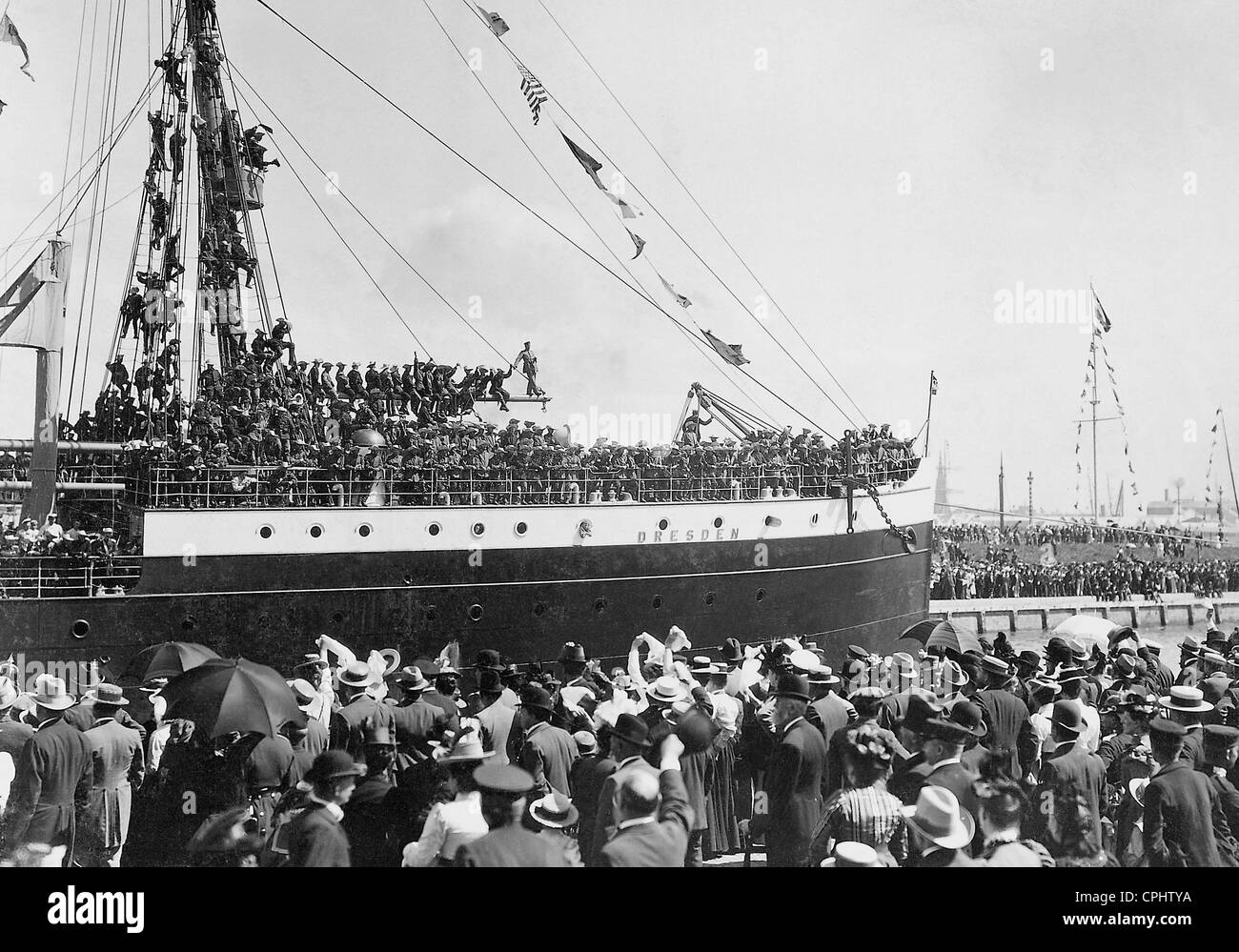 Departure of the 'Dresden', 1900 Stock Photo - Alamy