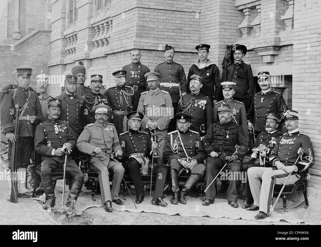 Officers of the multinational occupation force in Tientsin, 1900 Stock ...