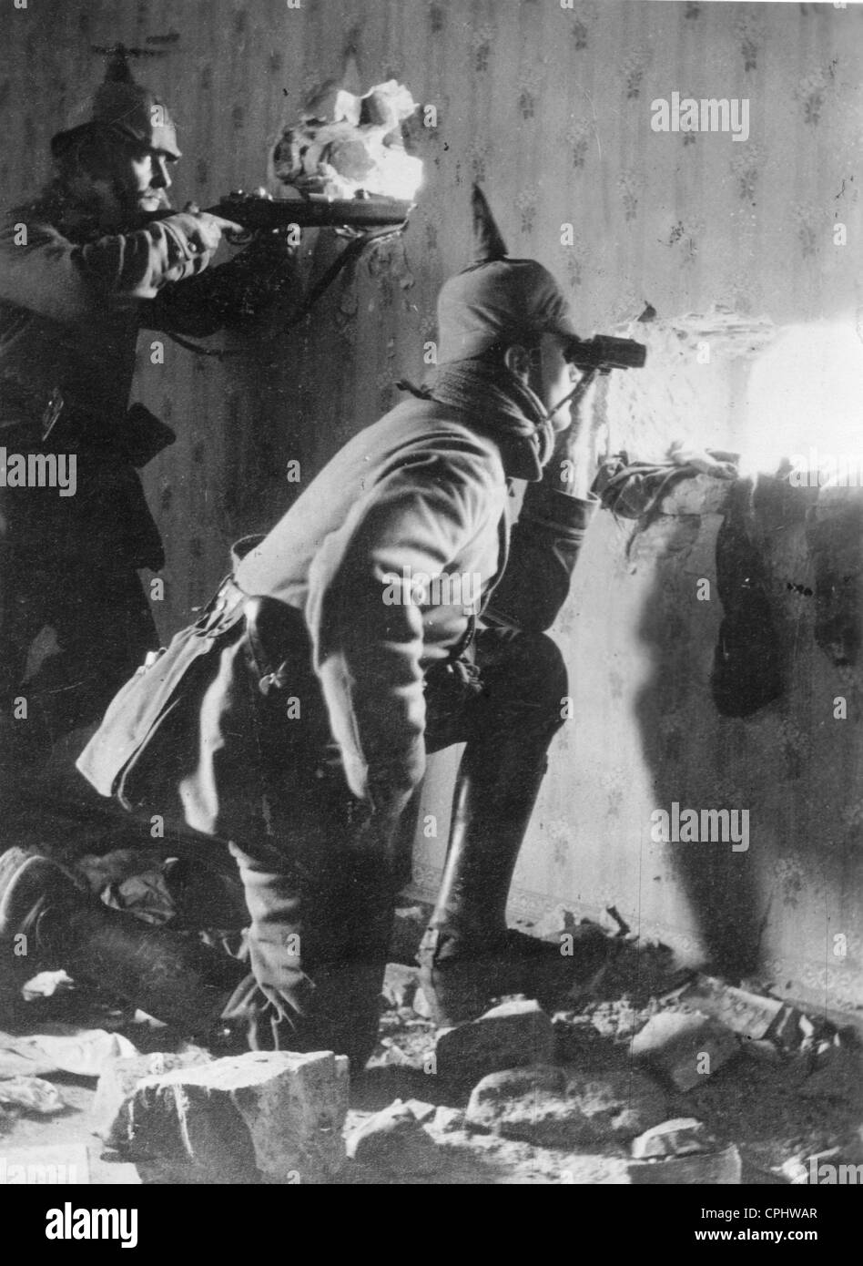 German soldiers in a house in France, 1914 Stock Photo - Alamy