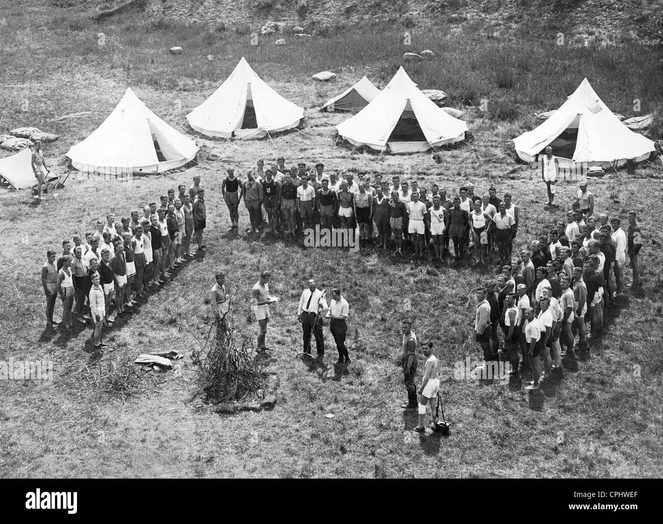 The walking camp of sports students of the National Socialist German ...