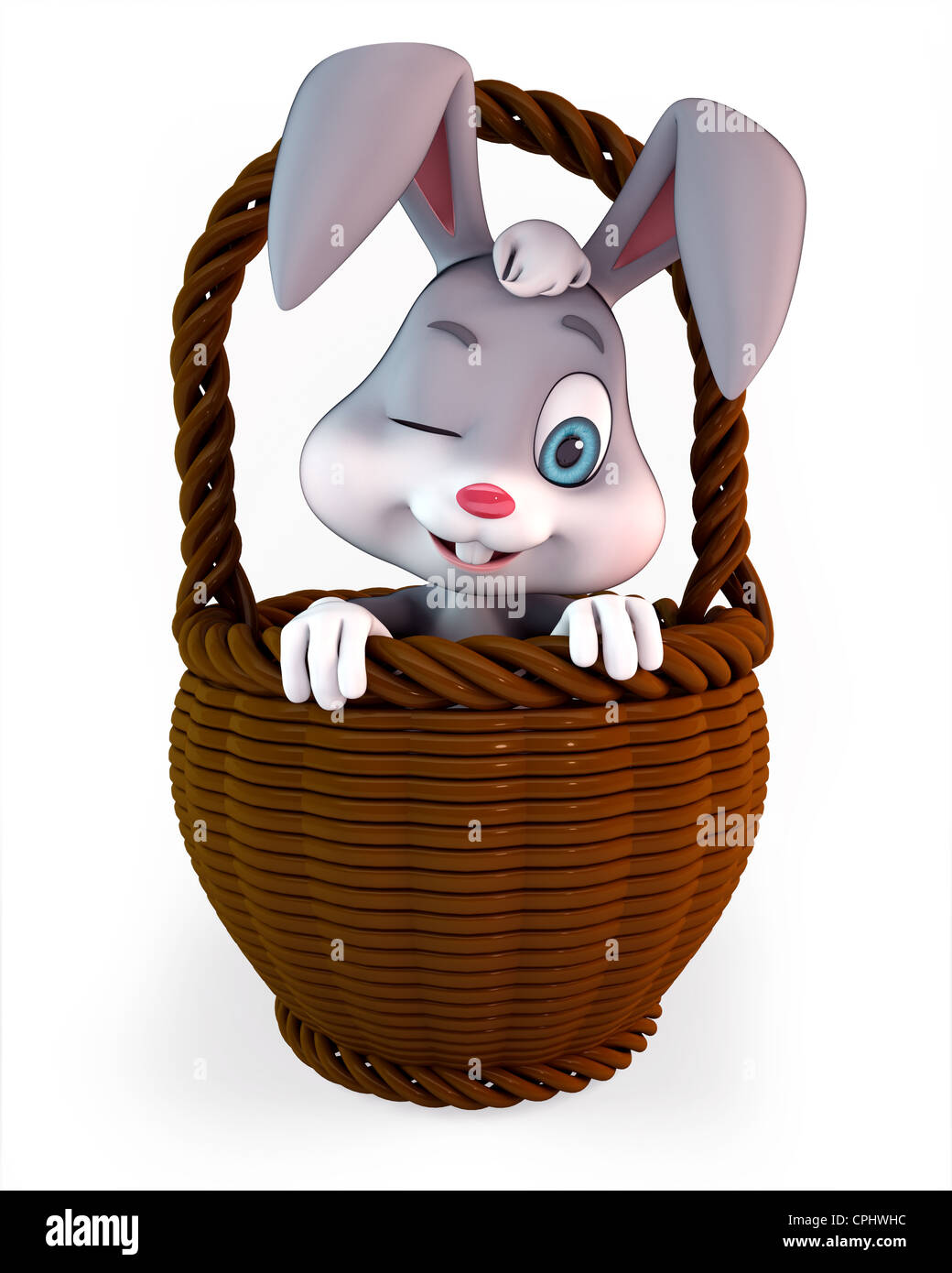 Cute bunny sitting basket hi-res stock photography and images - Alamy