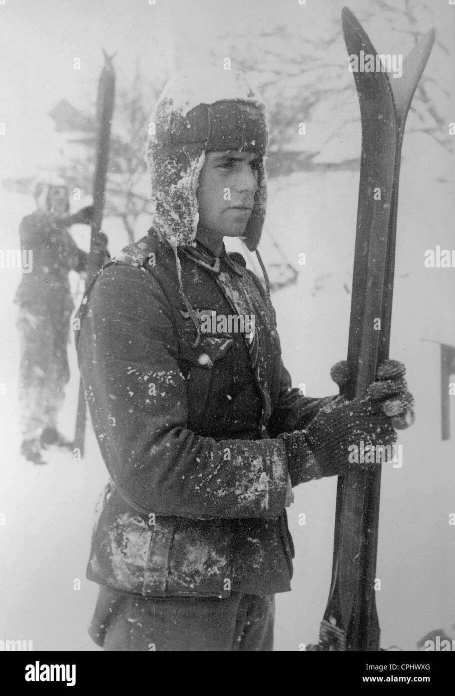 German soldiers on skis, 1942 Stock Photo - Alamy