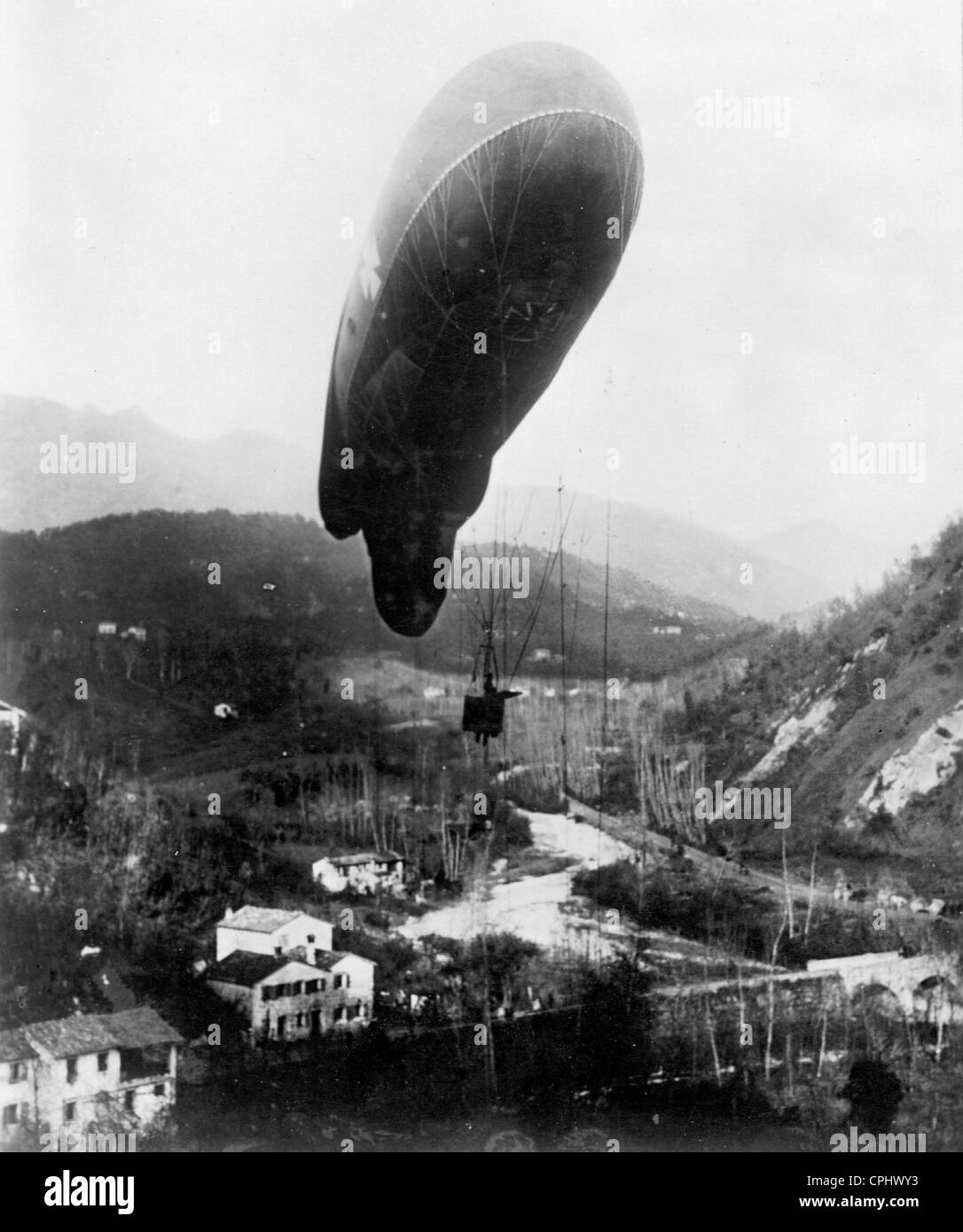 Moored balloon Black and White Stock Photos & Images - Alamy