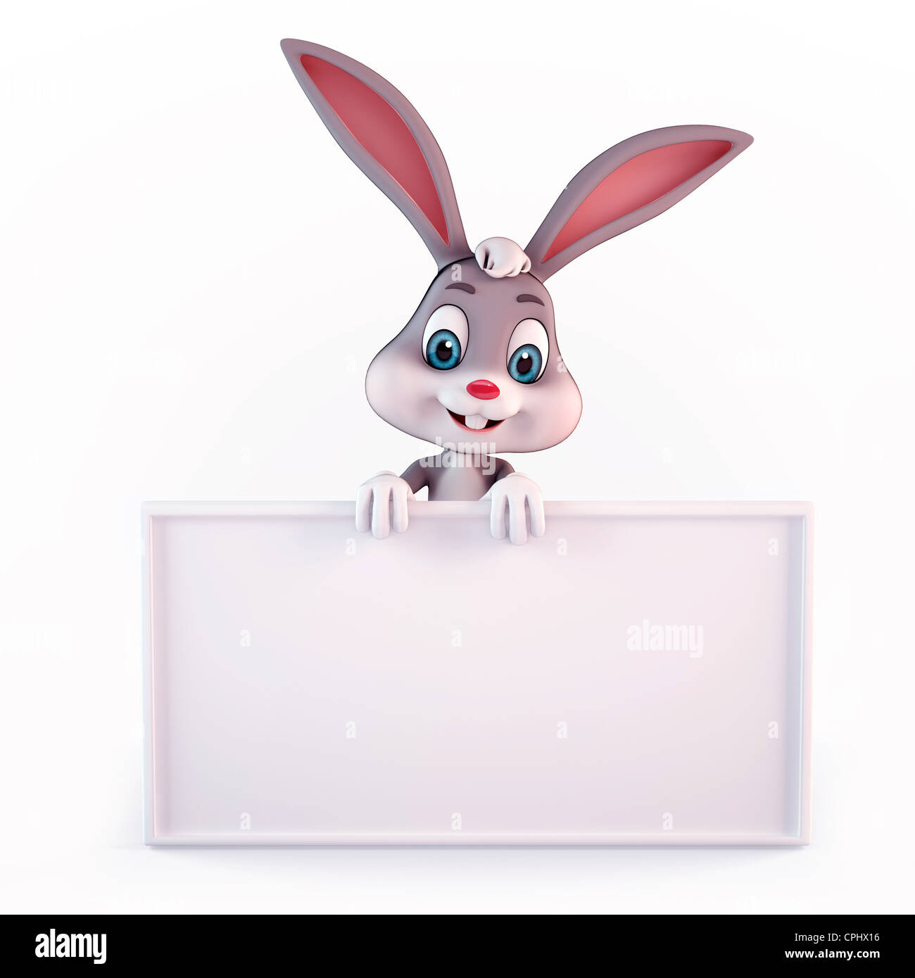 Bunny with sign Stock Photo - Alamy