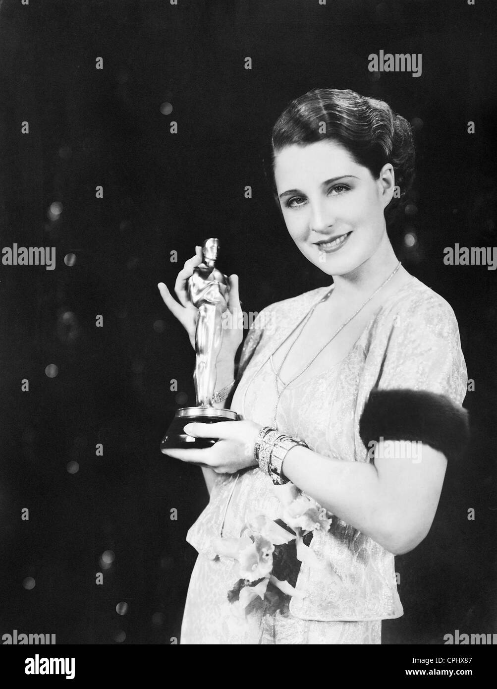 Norma Shearer with won Academy Award, 1930 Stock Photo - Alamy