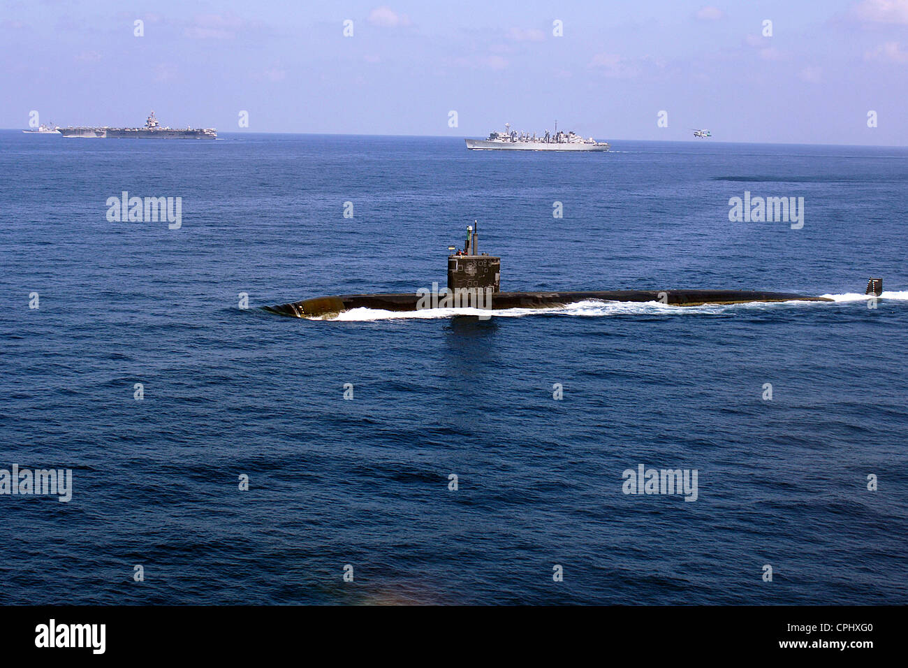 The Los Angeles class nuclear powered fast attack submarine USS Miami ...