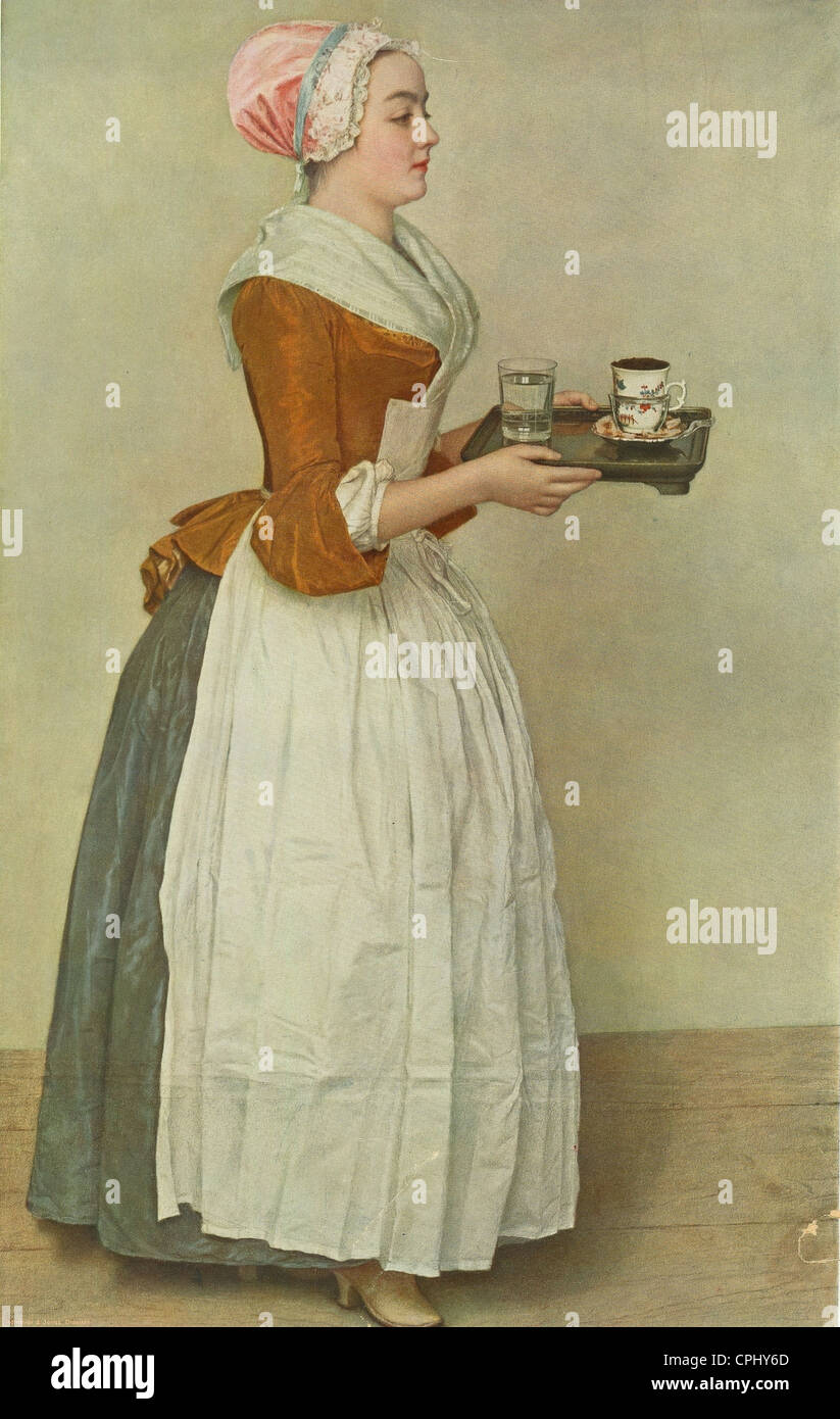 Service personnel historical, around 1780 Stock Photo - Alamy